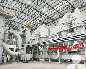 What are the main products of the natural gypsum grinding production line?